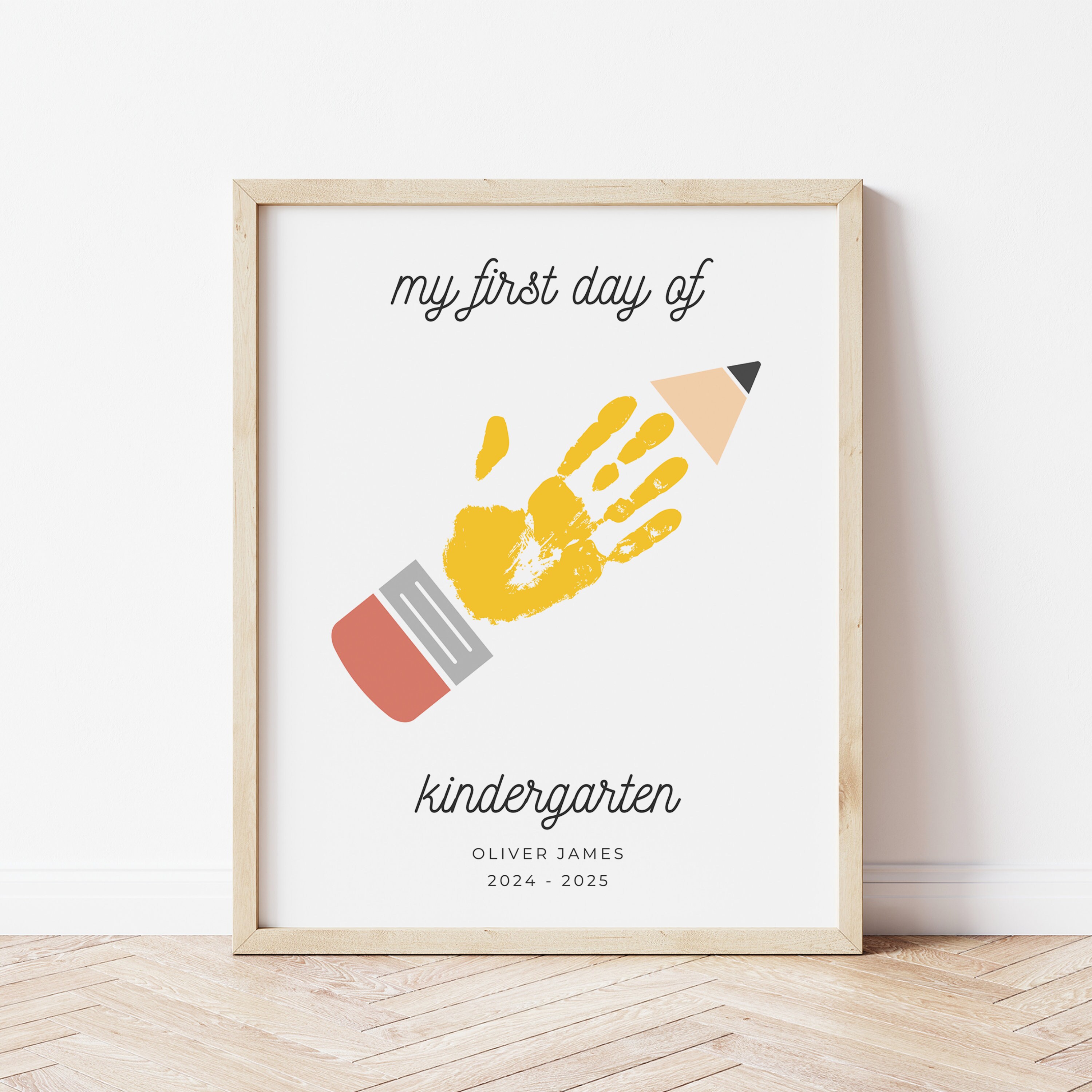 Editable First Day of School Pencil Handprint Craft Back to School ...