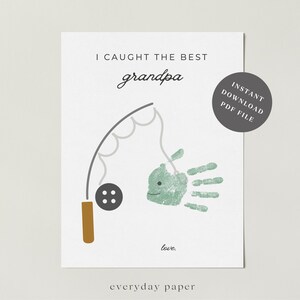 Grandpa Fish Handprint Art Printable | Grandpa Birthday Gift Fishing ...