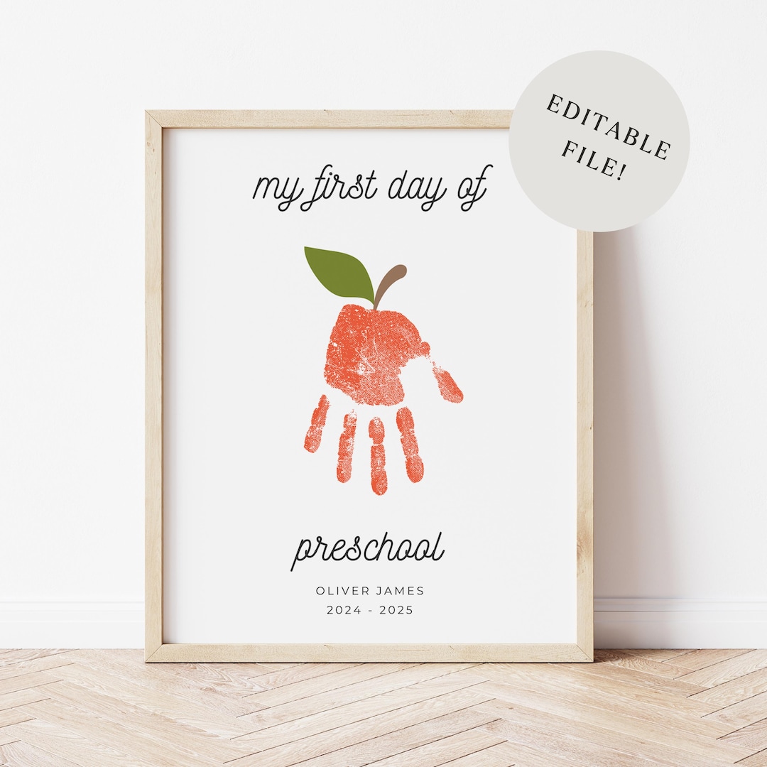 Apple First Day of School Handprint Craft | Back to School Printable ...