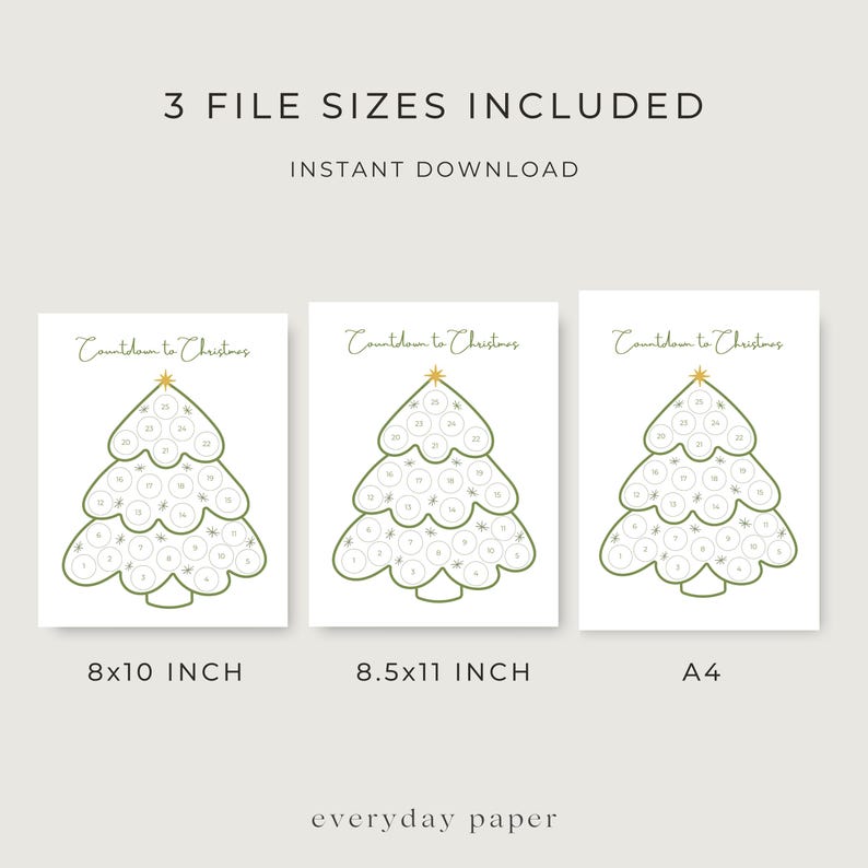 Christmas Countdown Printable for Kids, Countdown to Christmas Toddlers ...