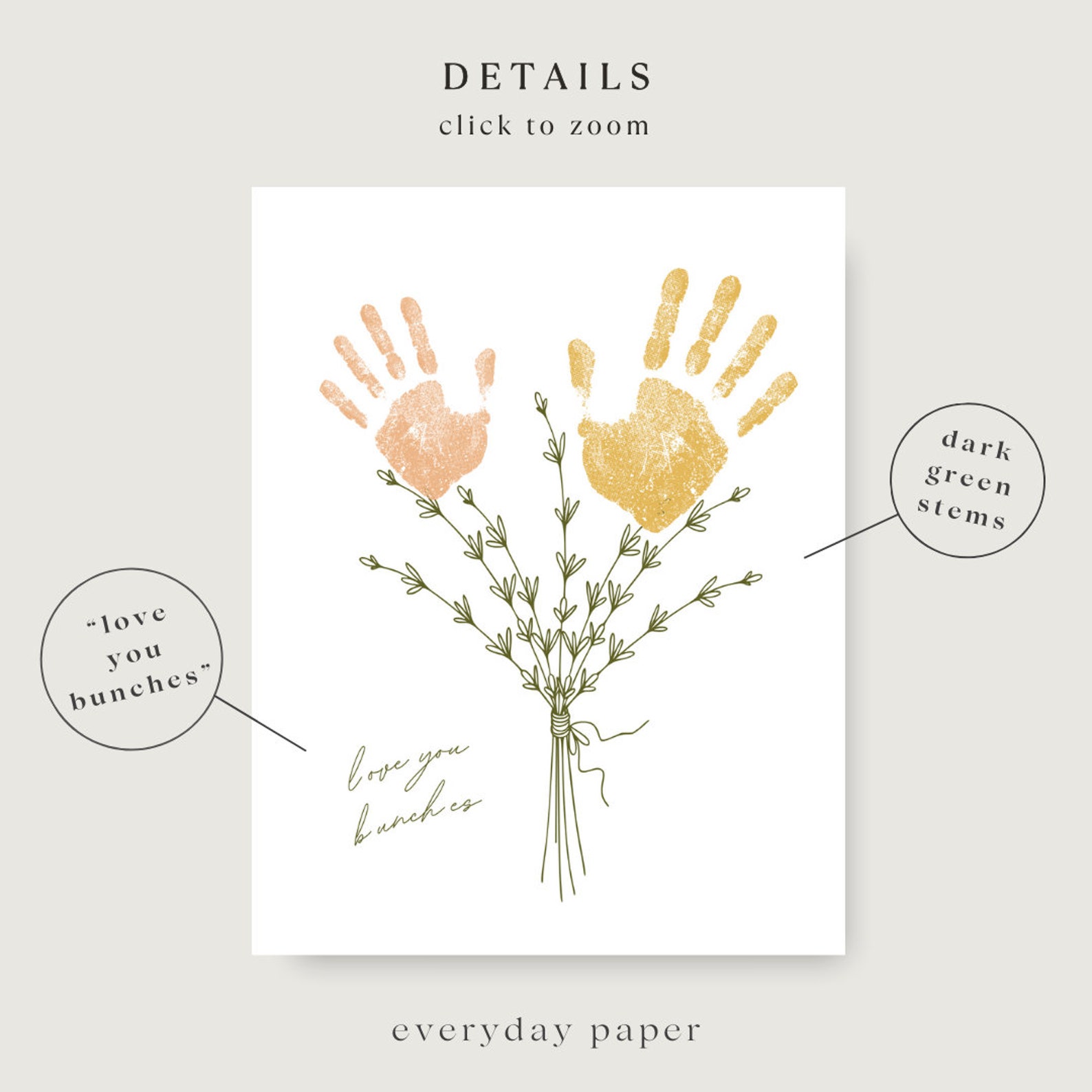 Love You Bunches Handprint Art Printable | Gift for Mom and Grandma ...