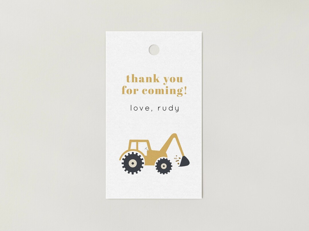 Tractor Birthday Party Editable Favor Tags | Digital Download Template ...