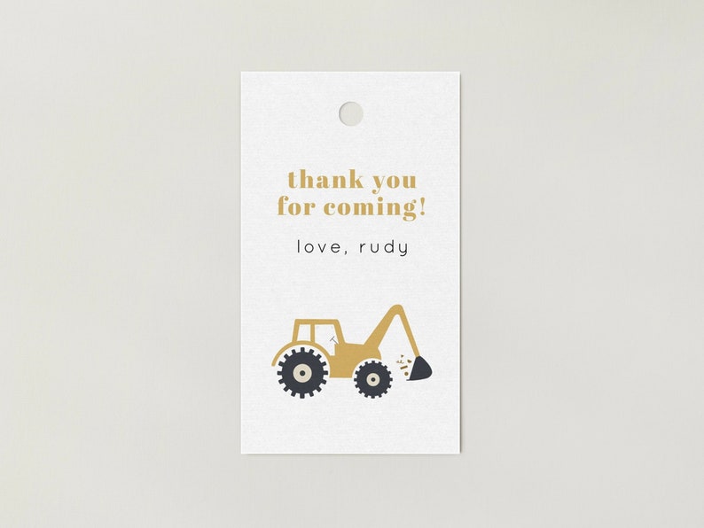 Tractor Birthday Party Editable Favor Tags Digital Download Template ...