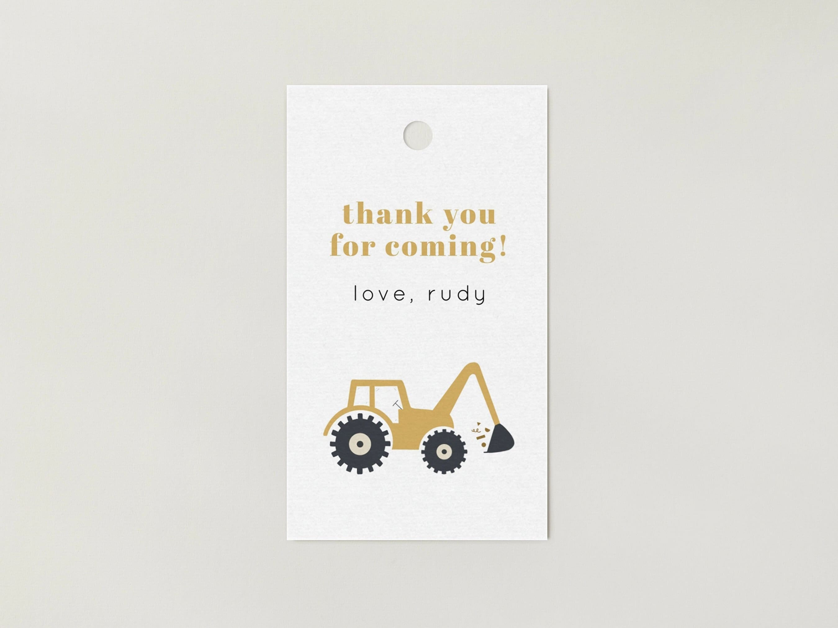 Tractor Birthday Party Editable Favor Tags Digital Download Template ...