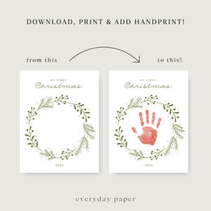 My First Christmas Handprint Craft, Baby's First Christmas Handprint ...