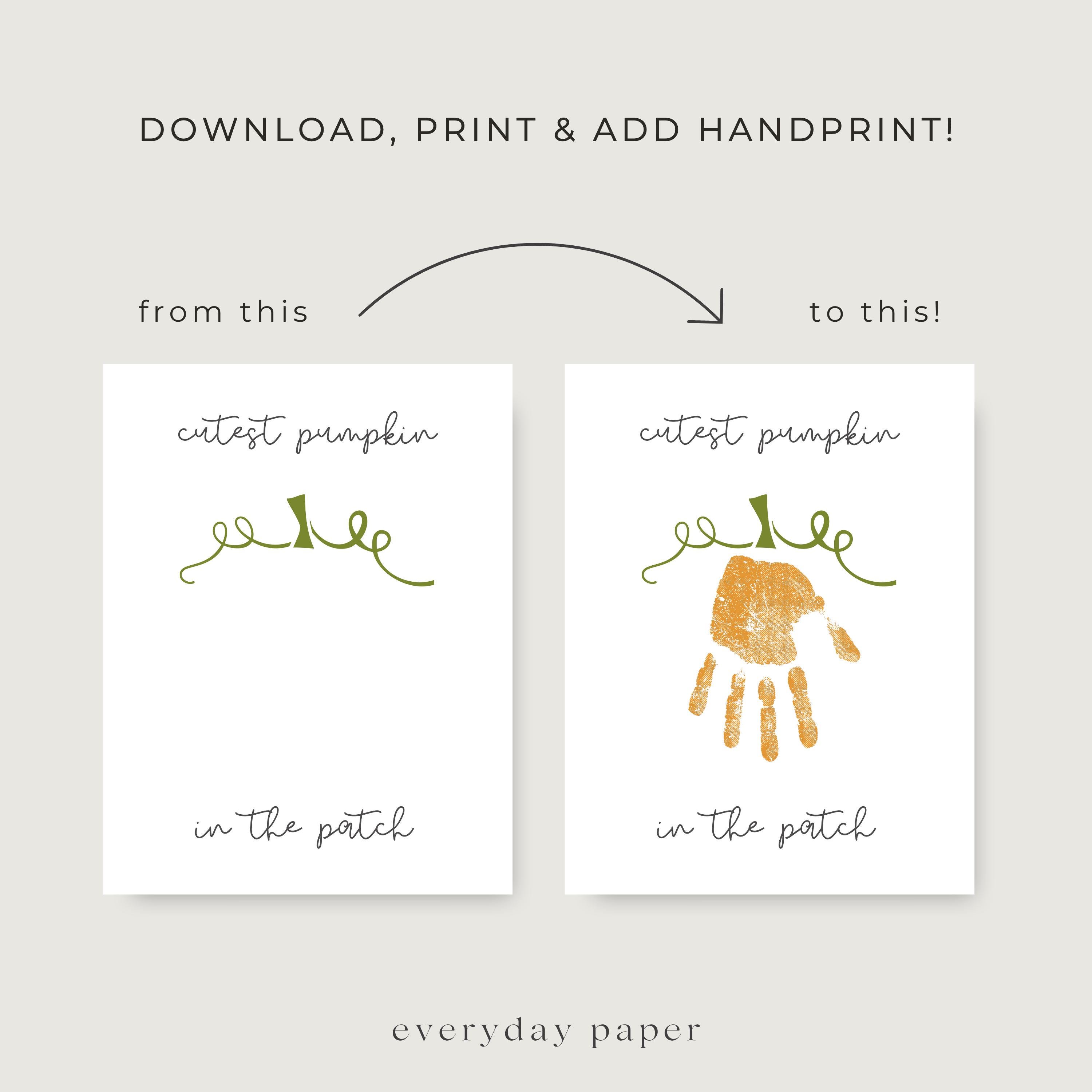 Pumpkin Handprint Art Craft, Cutest Pumpkin in the Patch Printable ...