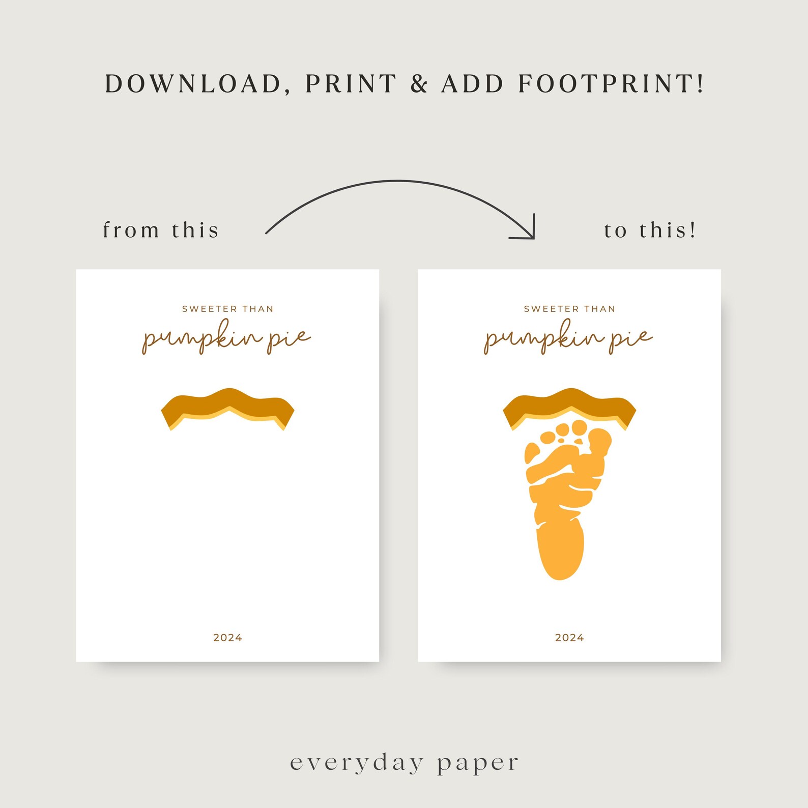 Pumpkin Pie Footprint Craft, Thanksgiving Day Activity, Toddler ...