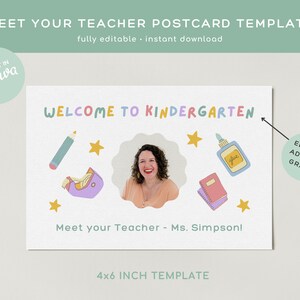 Meet the Teacher Postcard Template, Meet Your Teacher Postcard, Teacher ...
