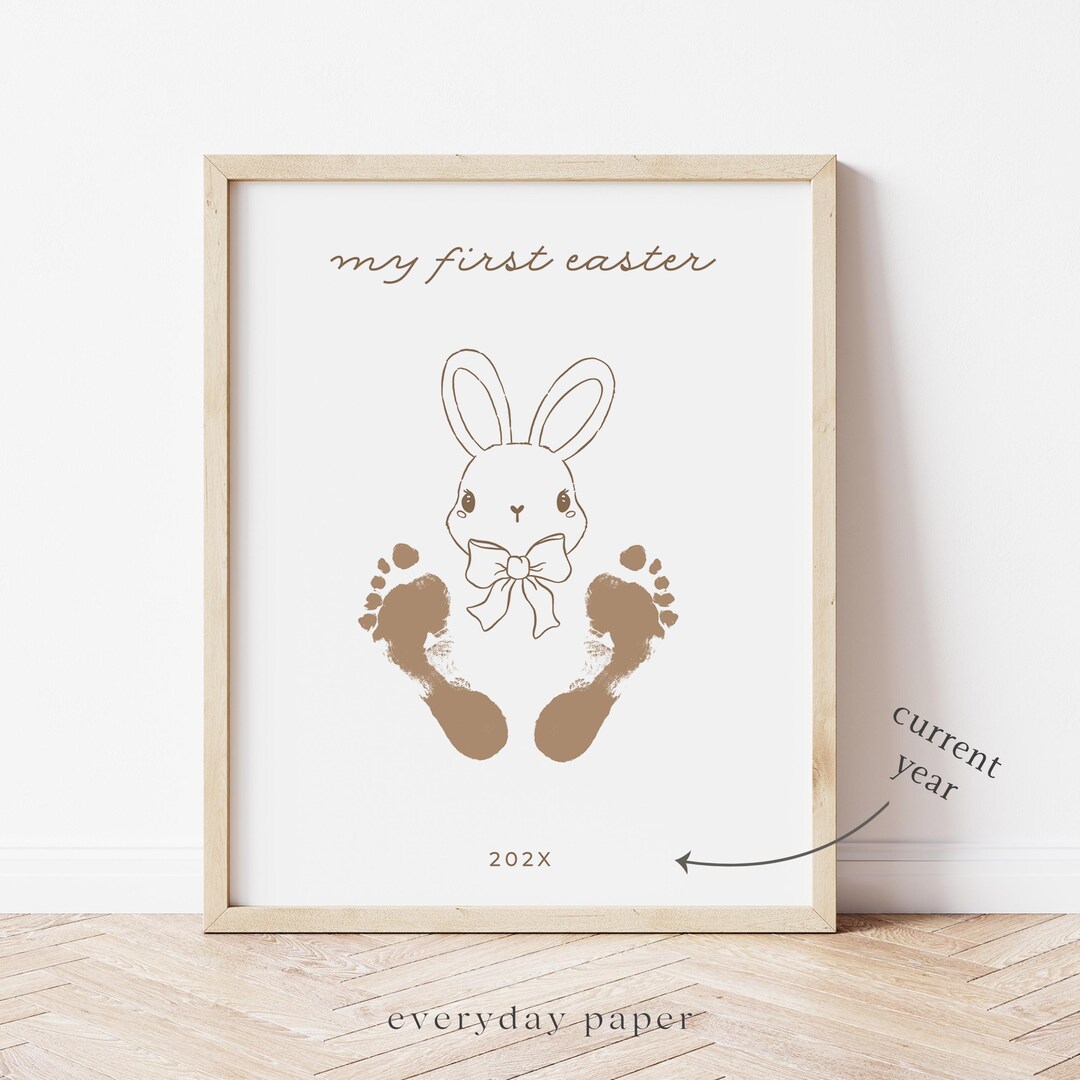 My First Easter Footprint Craft, Bunny Footprints, Baby's 1st Easter ...