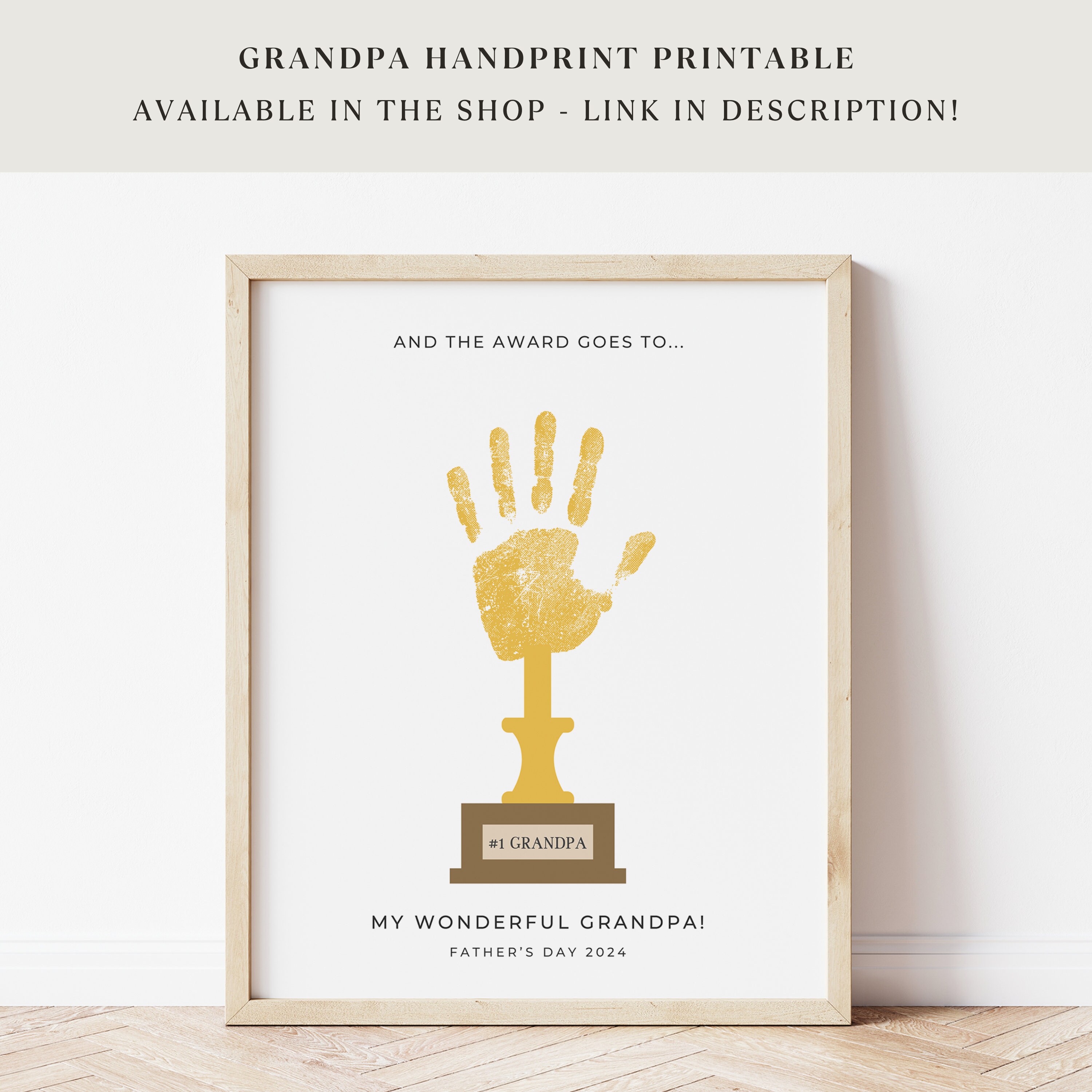 Father's Day Trophy Handprint Art Printable 1 DAD Trophy Handprint ...
