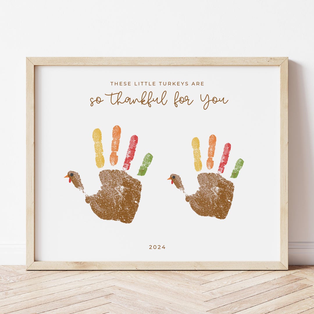 Thankful Turkey Handprint Craft, Happy Thanksgiving Blank Printable ...