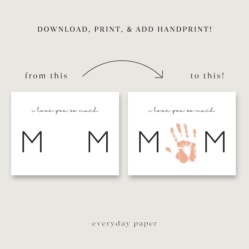 Mom Handprint Printable Mom Birthday Gift From Baby Handprint Art Craft ...