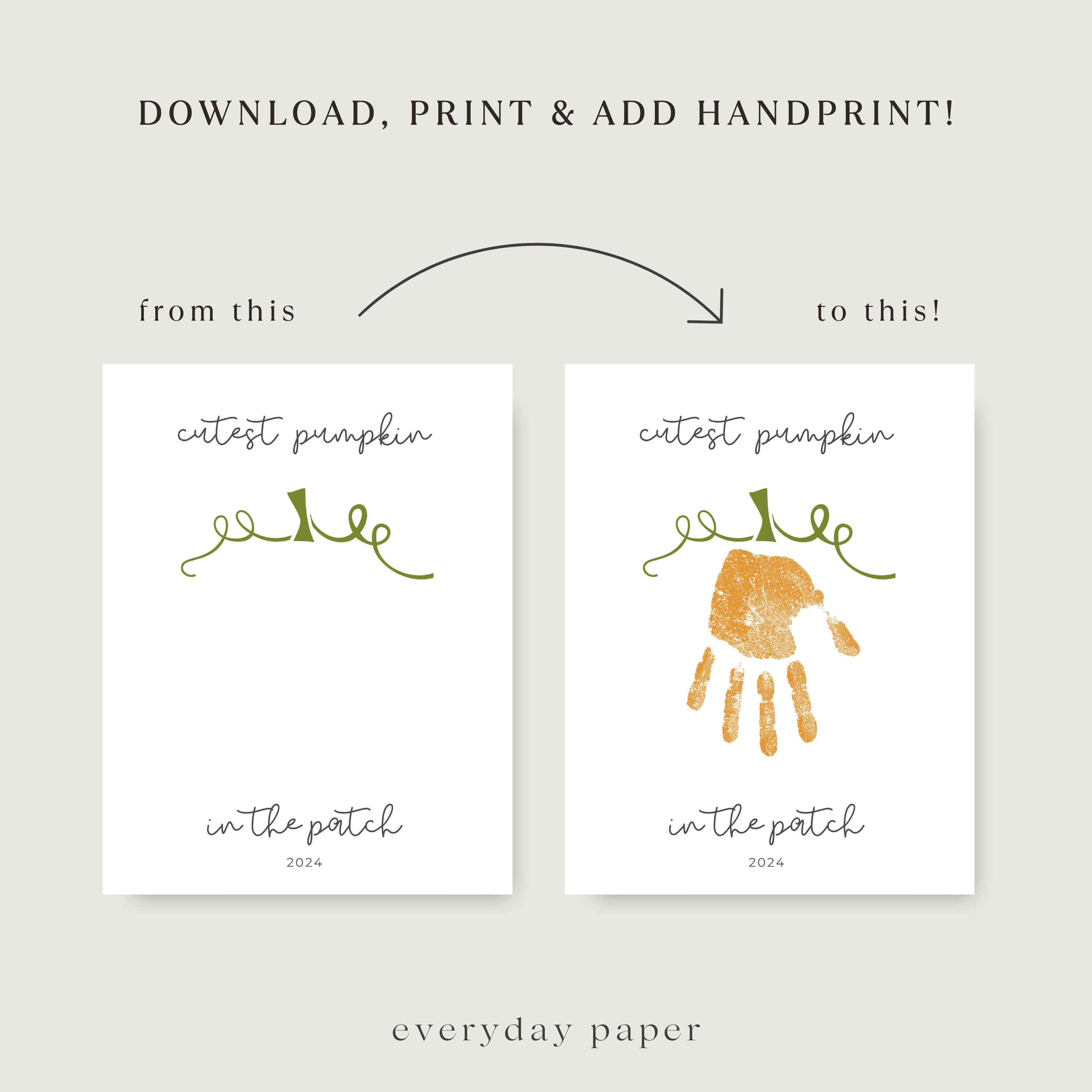 Pumpkin Handprint Craft, Fall Handprint Printable, Cutest Pumpkin in ...