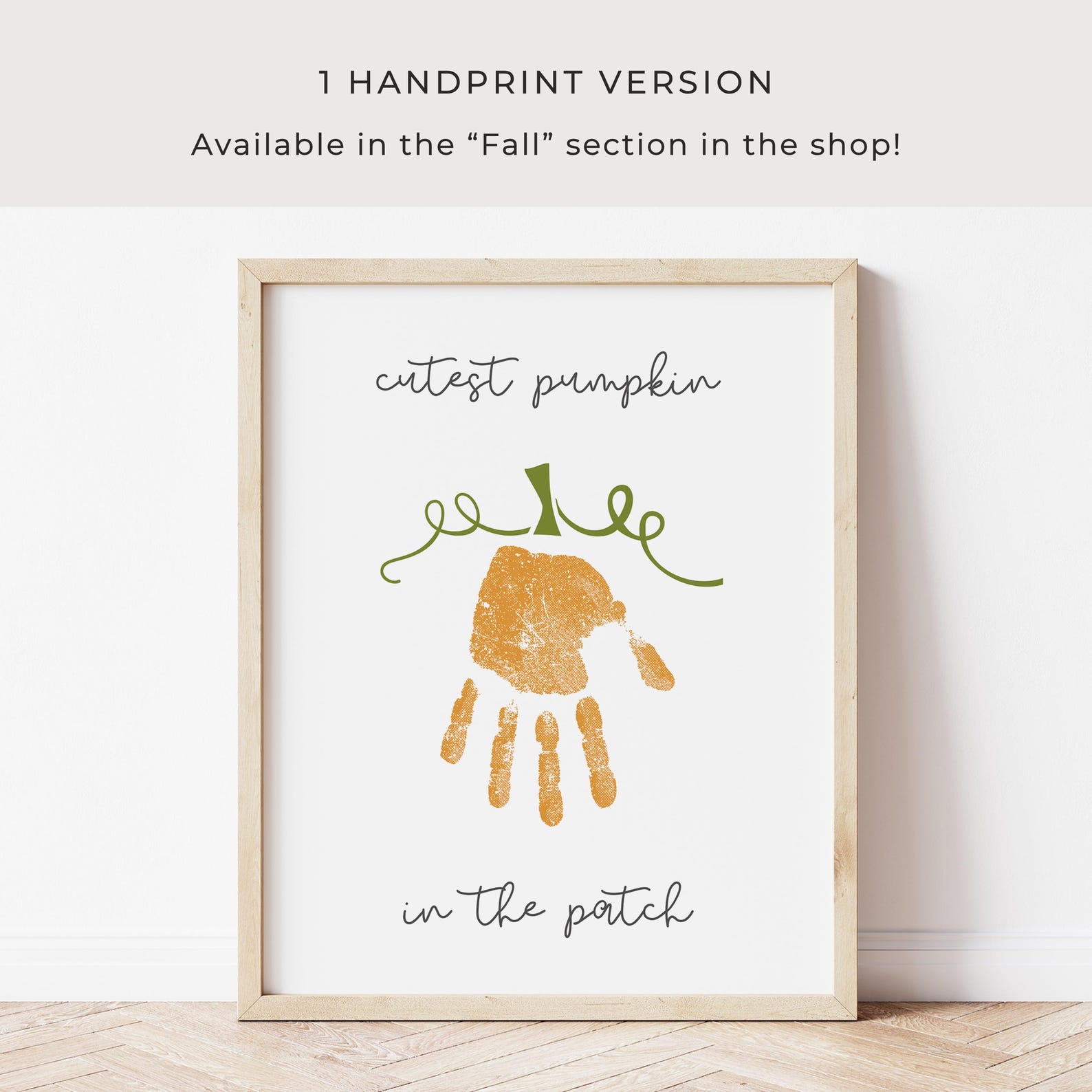 Pumpkin Handprint Craft for Three Kids, Fall Handprint Art Printable ...