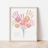 Flower Handprint Craft Art, Poem, Floral Bouquet Printable, Mothers Day ...