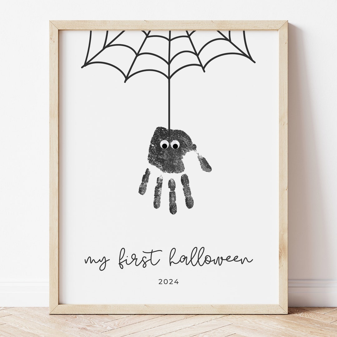First Halloween Spider Handprint Craft, Baby's First Halloween ...