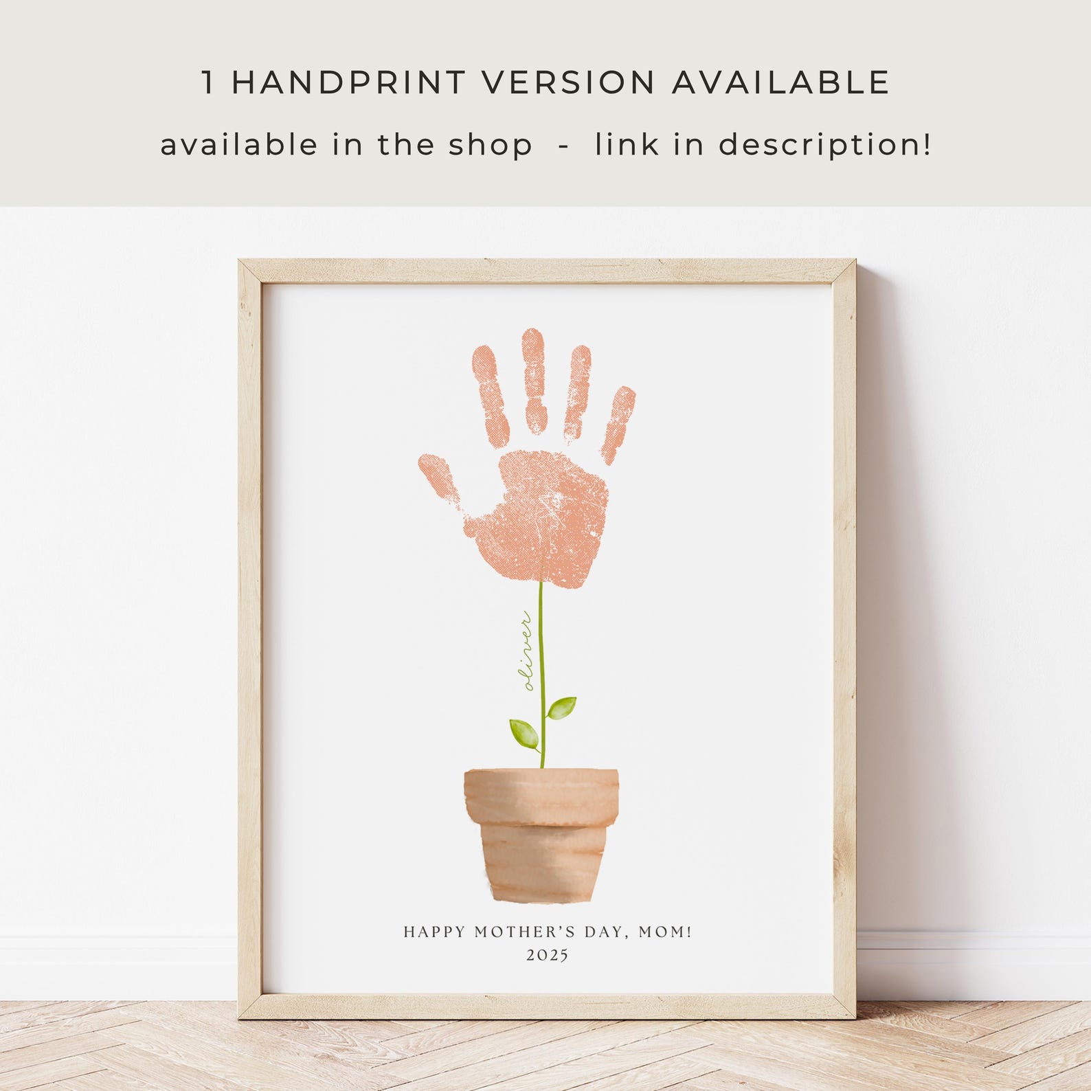 Self Editable Mother's Day Flower Handprint Printable for Three Kids ...