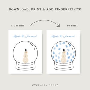 Snowglobe Fingerprint Craft, Winter Fingerprint Art for Toddlers, Baby ...