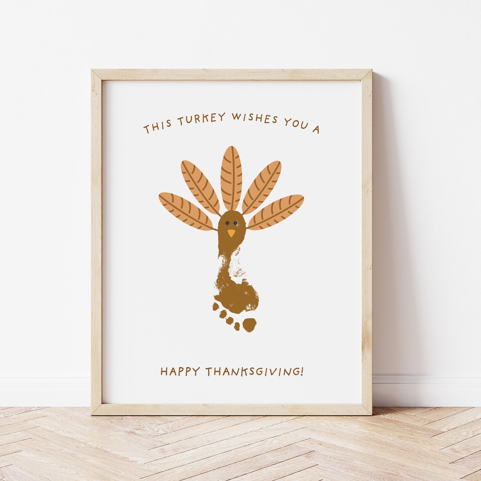 Thanksgiving Turkey Footprint Craft, Thanksgiving Art Printable ...