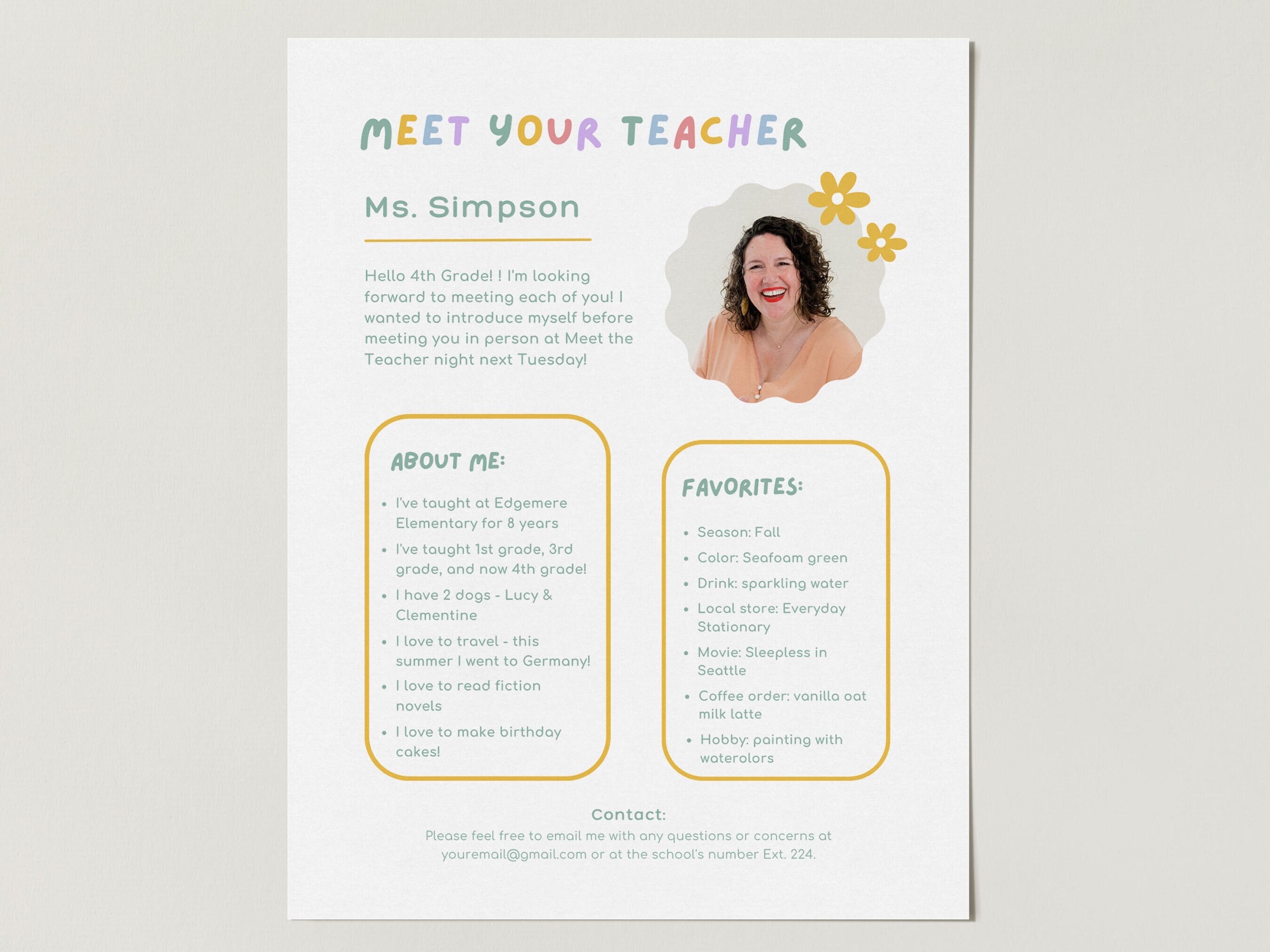 Meet the Teacher Editable Template, Meet Your Teacher Letter, Teacher ...