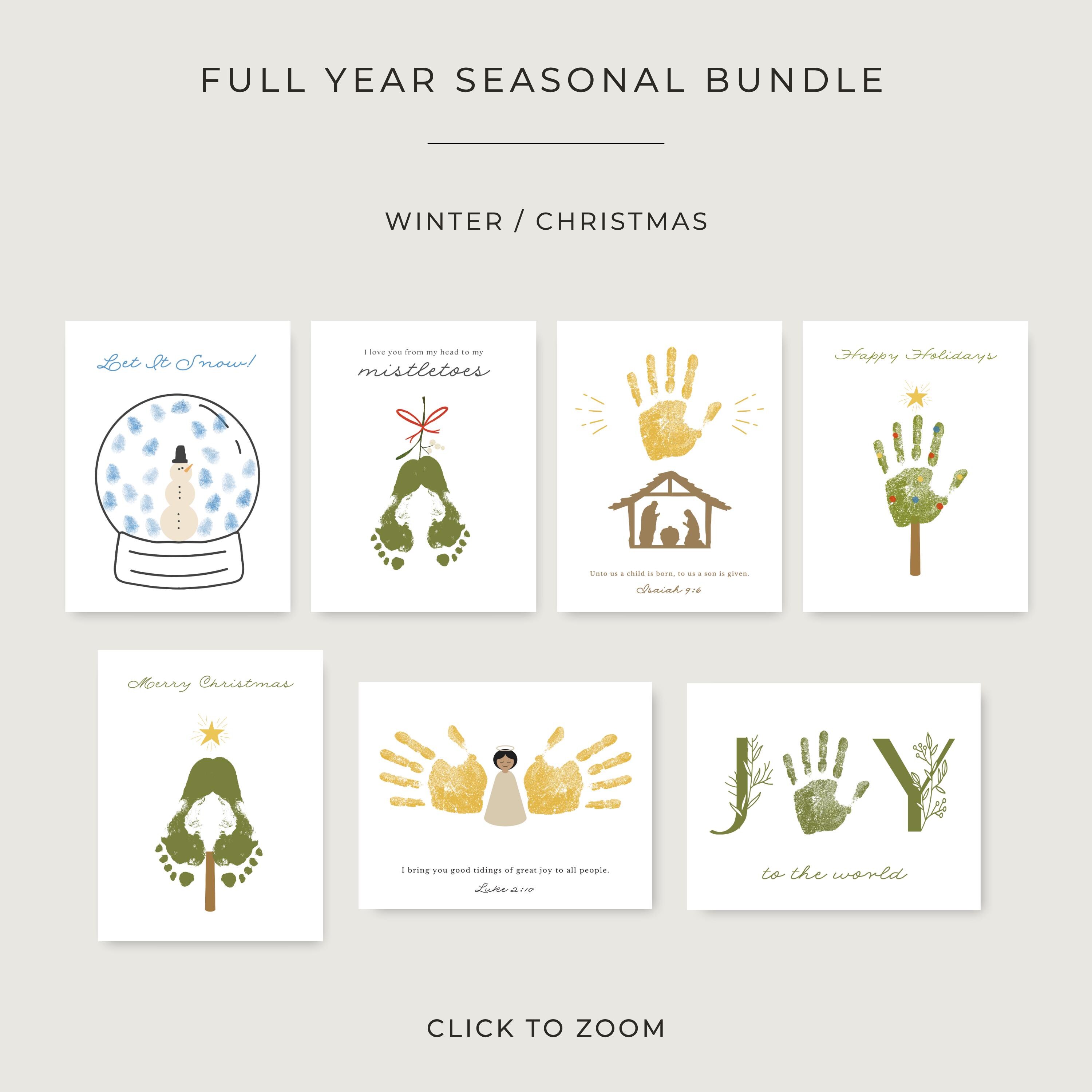 Full Year Handprint Craft Bundle, Teacher Handprint Bundle Pack for ...