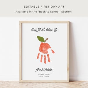 Editable First Day of School Pencil Handprint Craft | Back to School ...