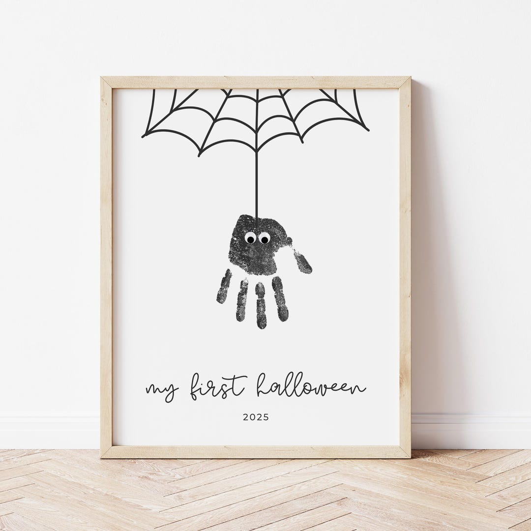 First Halloween Spider Handprint Craft, Baby's First Halloween ...