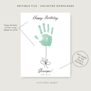 Editable Balloon Birthday Handprint Craft | 1, 2 or 3 Kid's Handprints ...