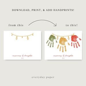 Christmas Lights Handprint Craft for 1 Kid, 2 Kids, or 3 Kids, Merry ...