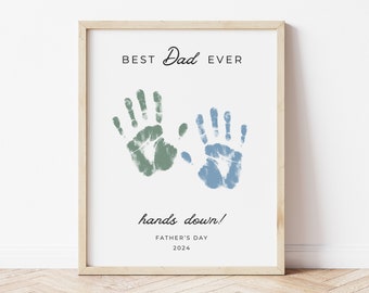 Dad Handprint Printable Handprint Art Craft for Dad Simple, Minimal Dad ...