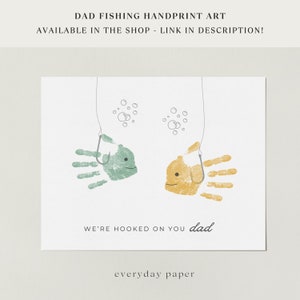 Grandpa Fishing Handprints Art Printable | Birthday Gift for Grandpa ...