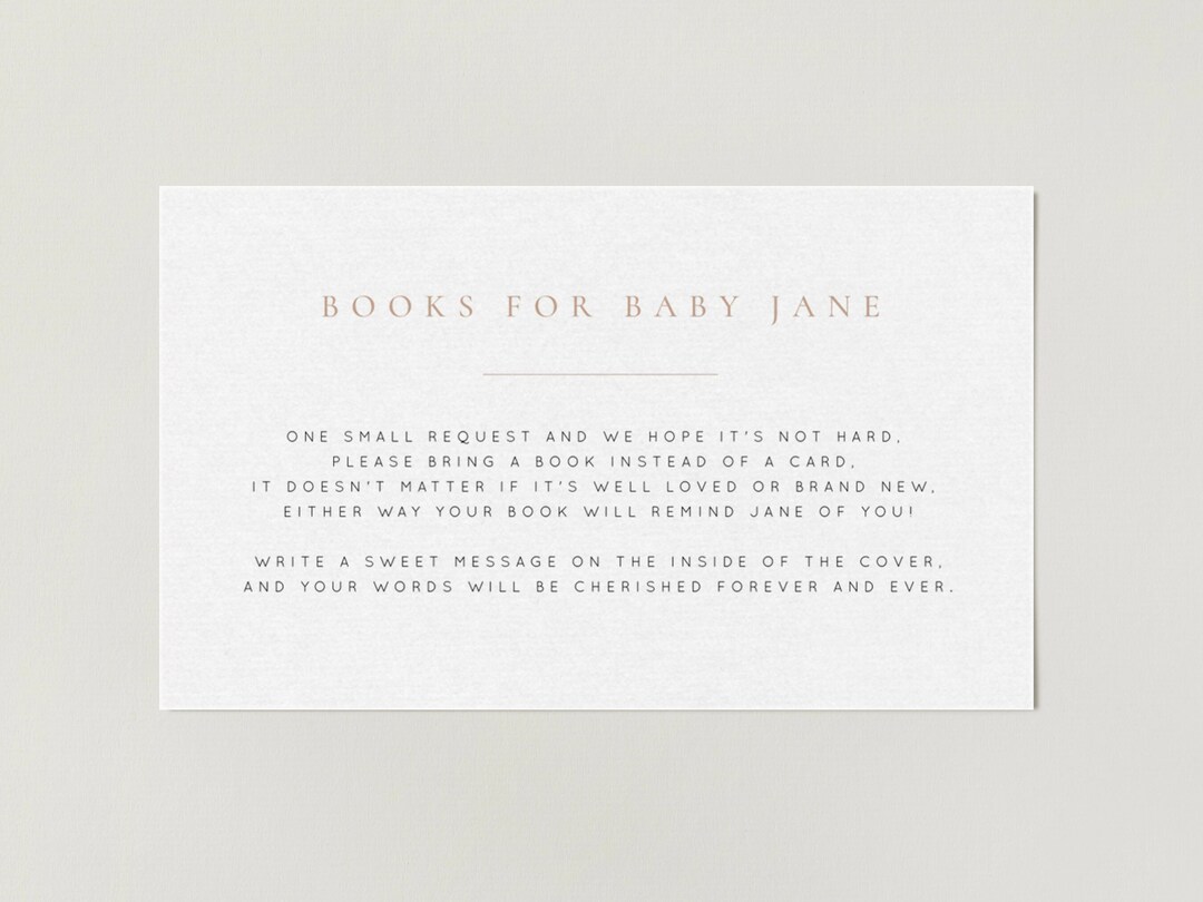 Books for Baby Enclosure Insert Card Template | Digital Download | Book ...
