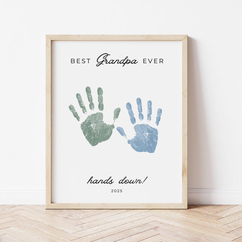 Best Grandpa Hands Down Handprint Art Printable | Grandpa Handprint ...