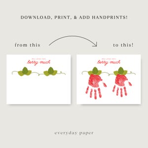 Berry Much Strawberry Handprint Art for Two Handprints | We Love You ...