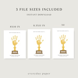 Father's Day Trophy Handprint Art Printable | #1 DAD Trophy Handprint ...
