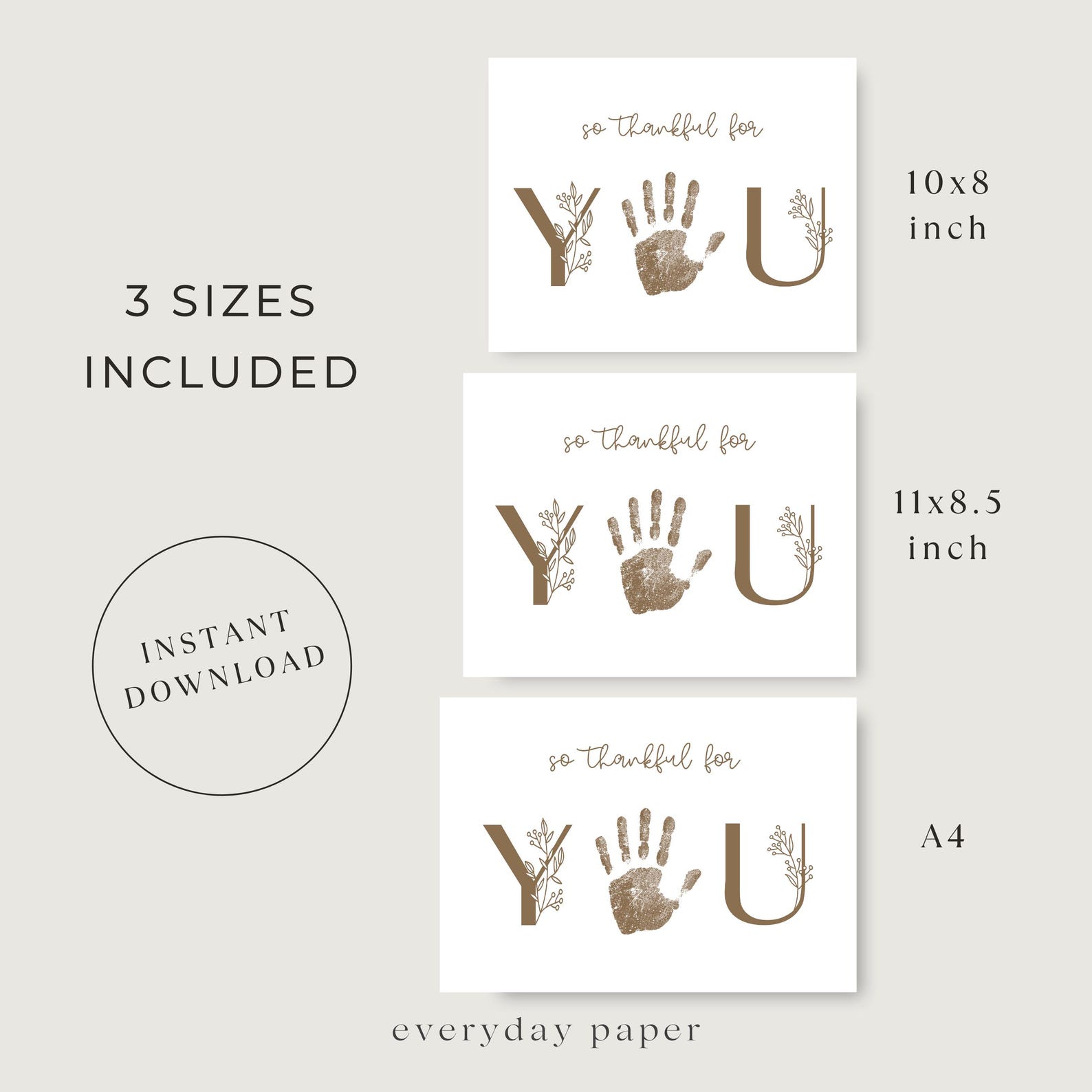Fall Thankful Handprint Art Printable | Thanksgiving Handprint Craft ...