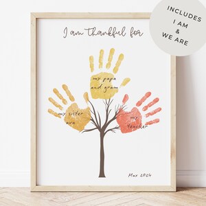 Thanksgiving Handprint Art Printable | Thankful Tree Handprint Craft ...