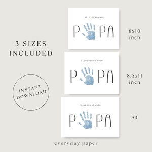 Papa Handprint Art Printable, Papa Birthday Gift, Papa Father's Day ...
