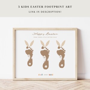 Bunny Footprint Art for 4 Kids, Hoppy Easter Art Activity With Year ...