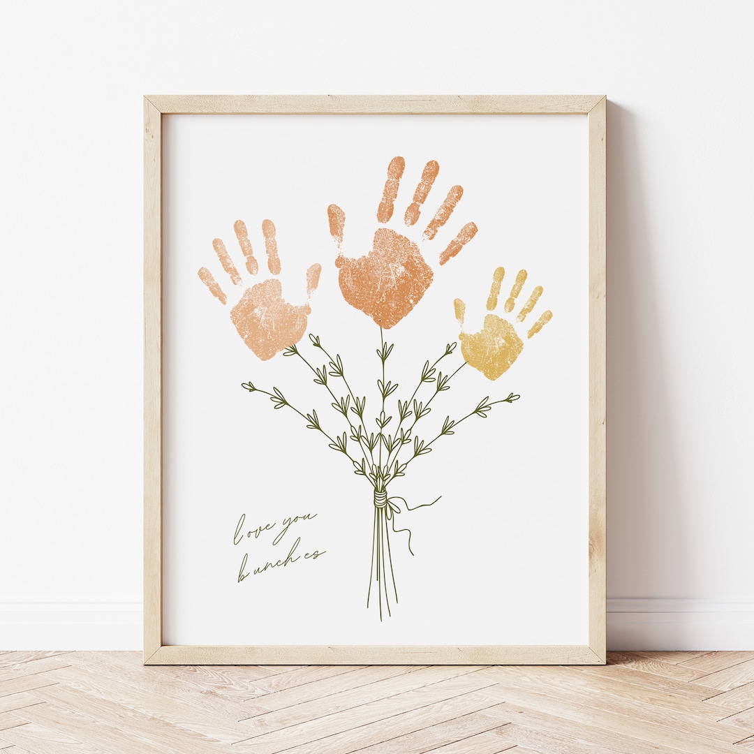 Love You Bunches Handprint Art Printable | Gift for Mom and Grandma ...