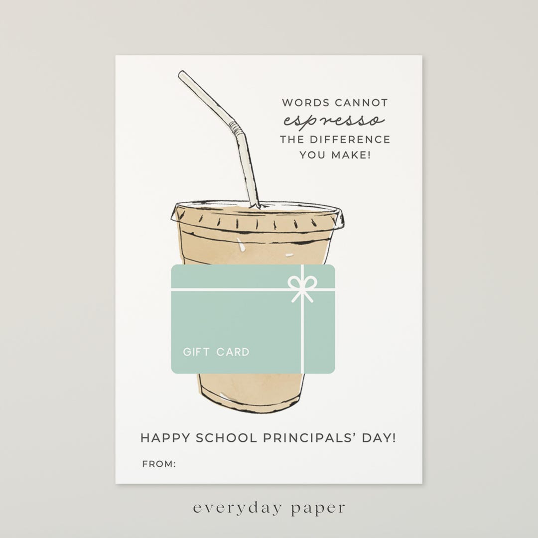 Happy School Principals' Day Coffee Gift Card Holder, School Principals ...