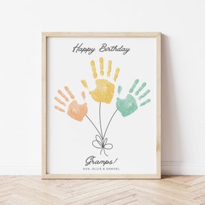 Editable Balloon Birthday Handprint Craft | 1, 2 or 3 Kid's Handprints ...