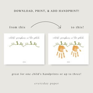 Pumpkin Handprint Craft for Two Kids, Fall Handprint Printable, Cutest ...