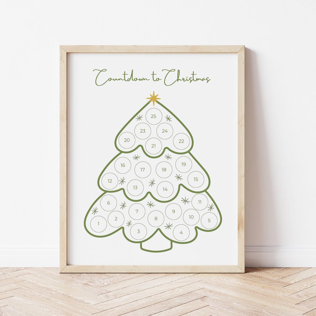 Christmas Countdown Printable for Kids, Countdown to Christmas Toddlers ...