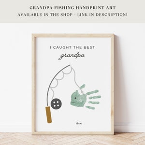 Grandpa Fishing Handprints Art Printable | Birthday Gift for Grandpa ...
