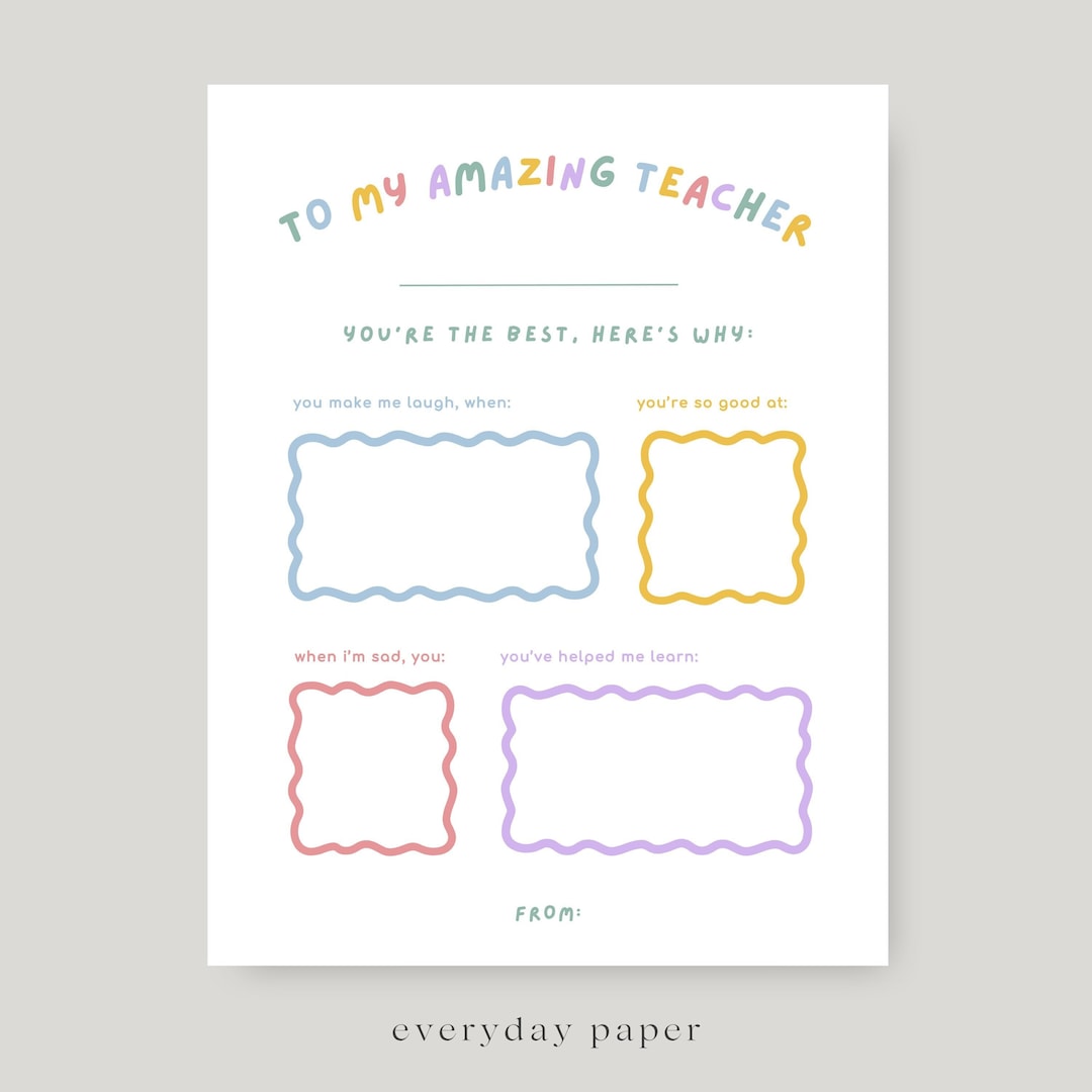 Teacher Appreciation Questionnaire Interview | Teacher Appreciation ...