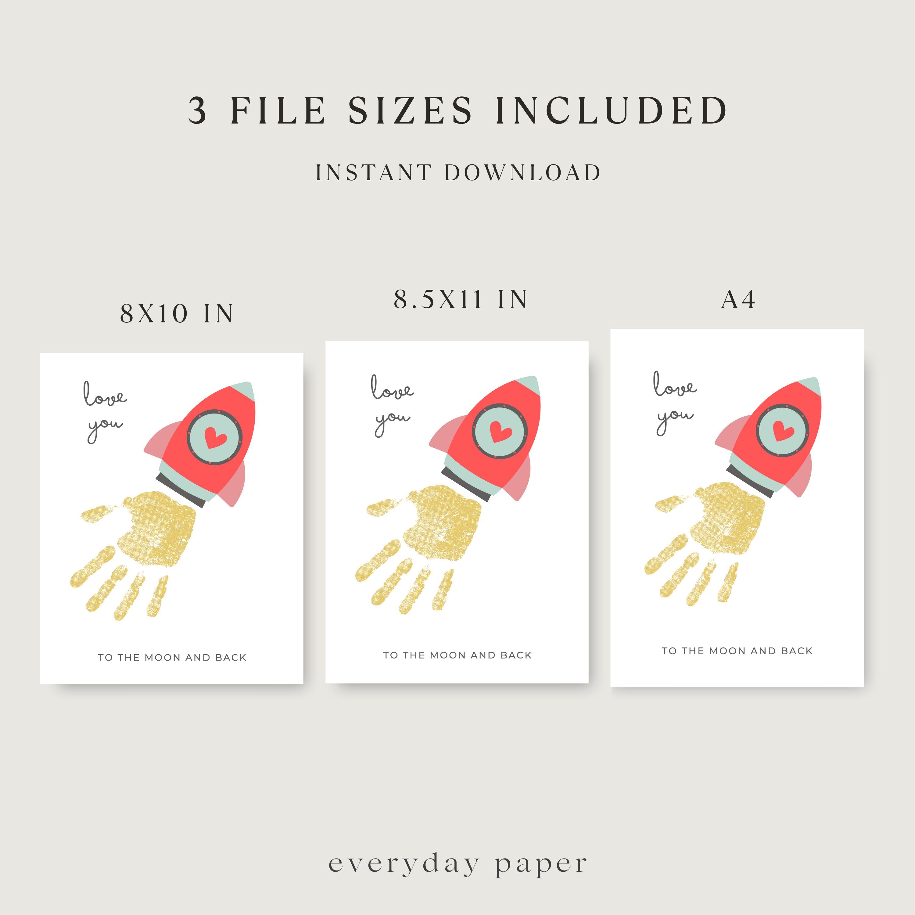 Rocket Ship Handprint Art Printable, to the Moon Craft, Dad Birthday ...