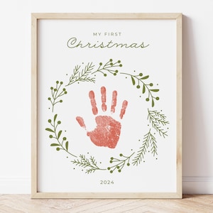 My First Christmas Handprint Craft, Baby's First Christmas Handprint ...