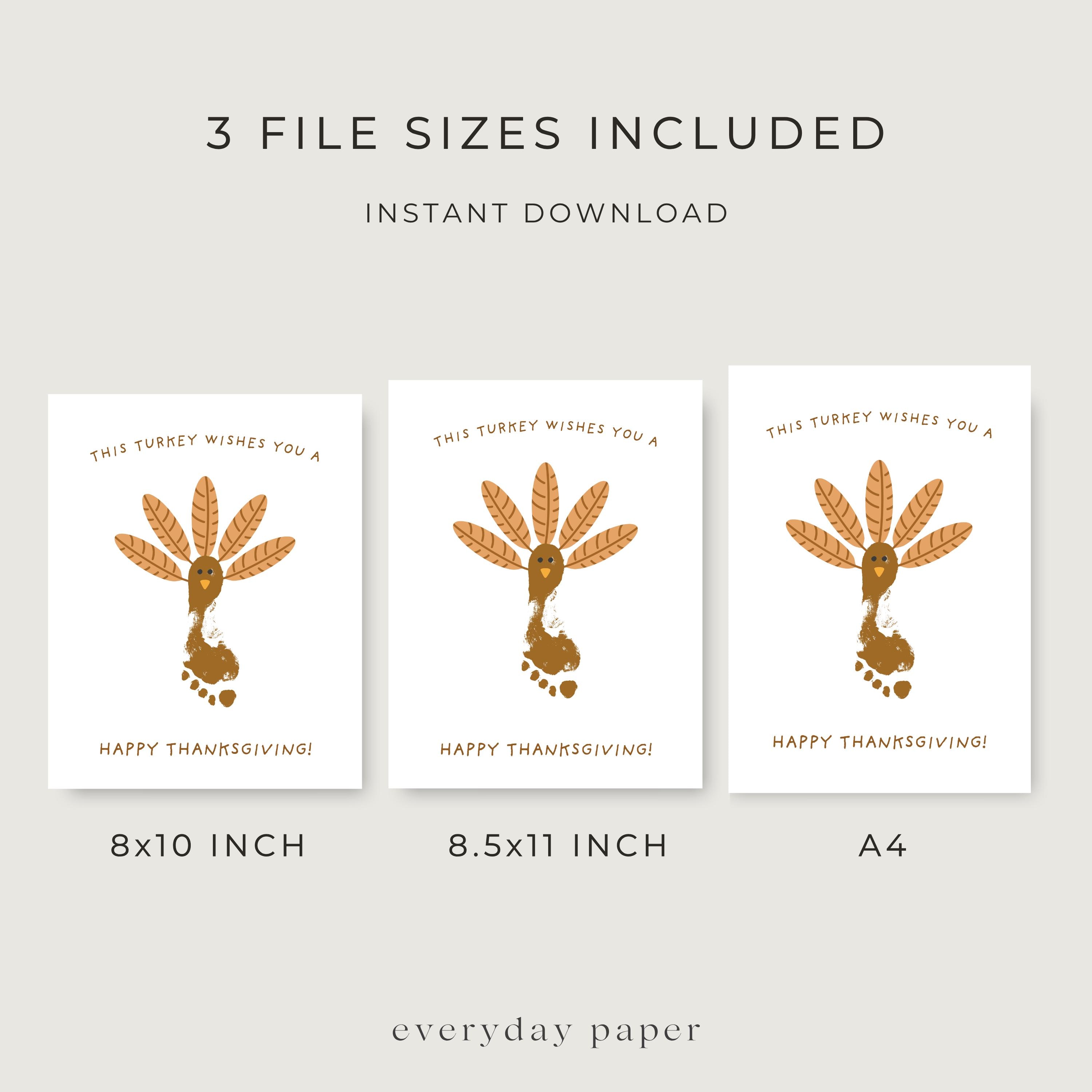 Thanksgiving Turkey Footprint Craft, Thanksgiving Art Printable ...
