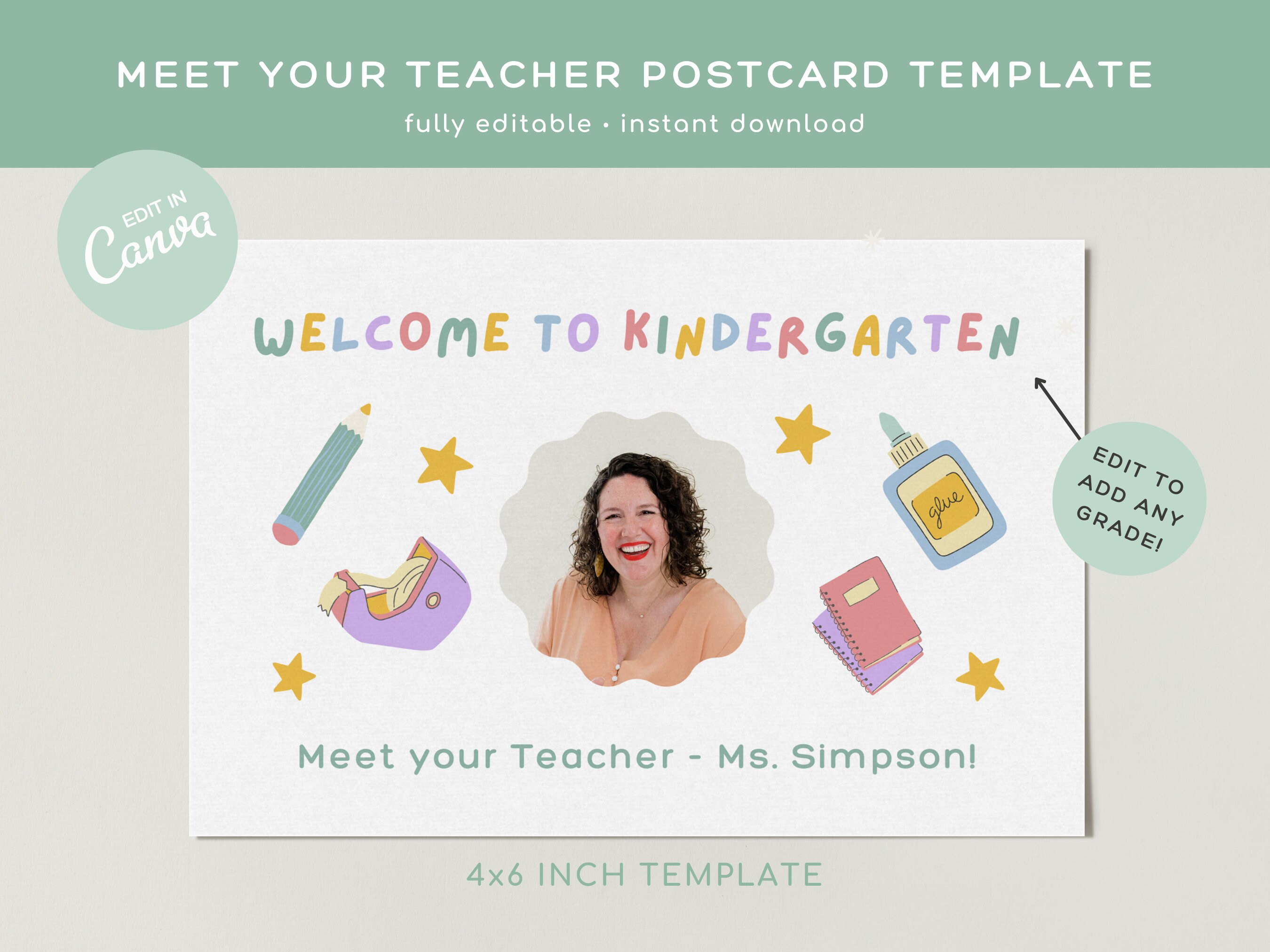 Meet the Teacher Postcard Template Meet Your Teacher - Etsy